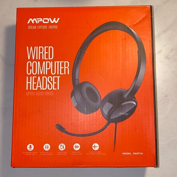 Mpow | Headphones | Wired Computer Headset Mpow Audio Wired Model Pa7a ...